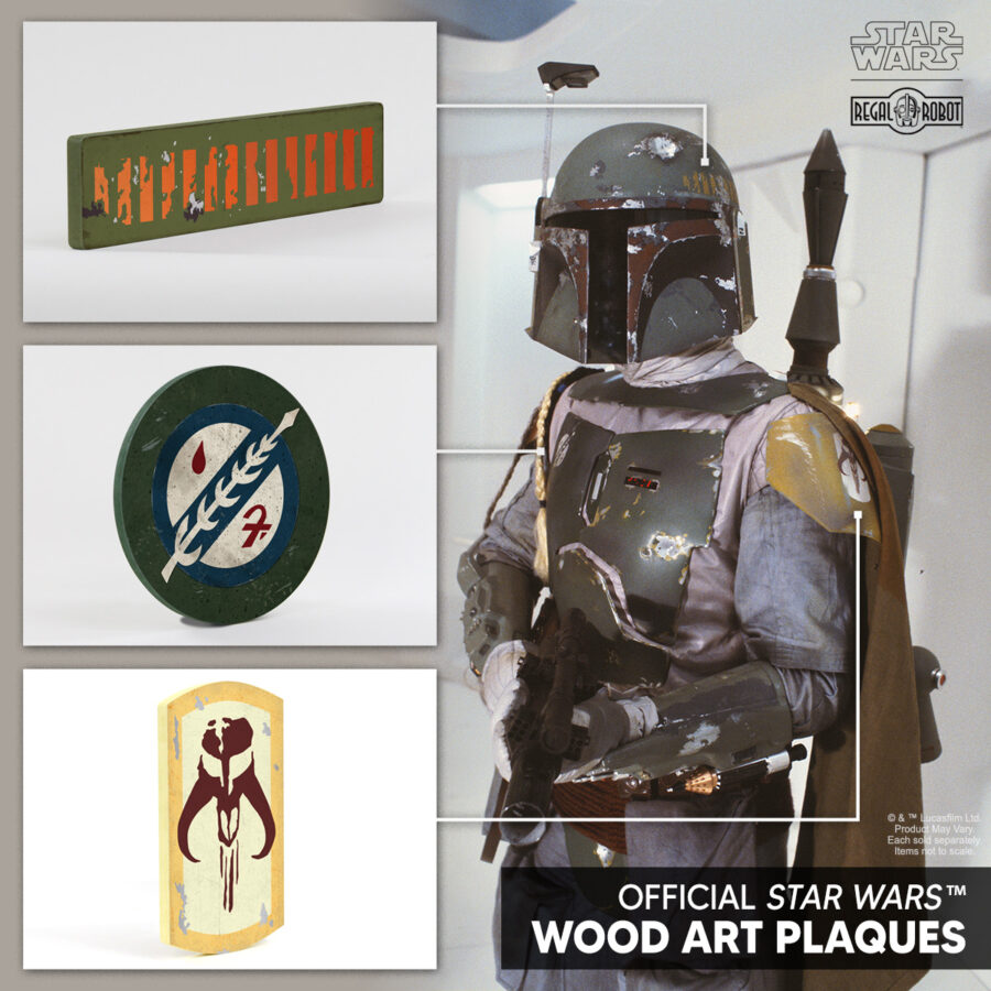 Boba Fett™ Mythosaur™ Symbol Wood Art Plaque - Regal Robot