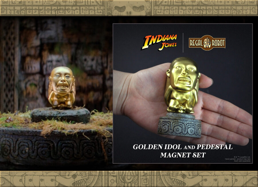 Golden Idol and Pedestal Magnet Set - Regal Robot