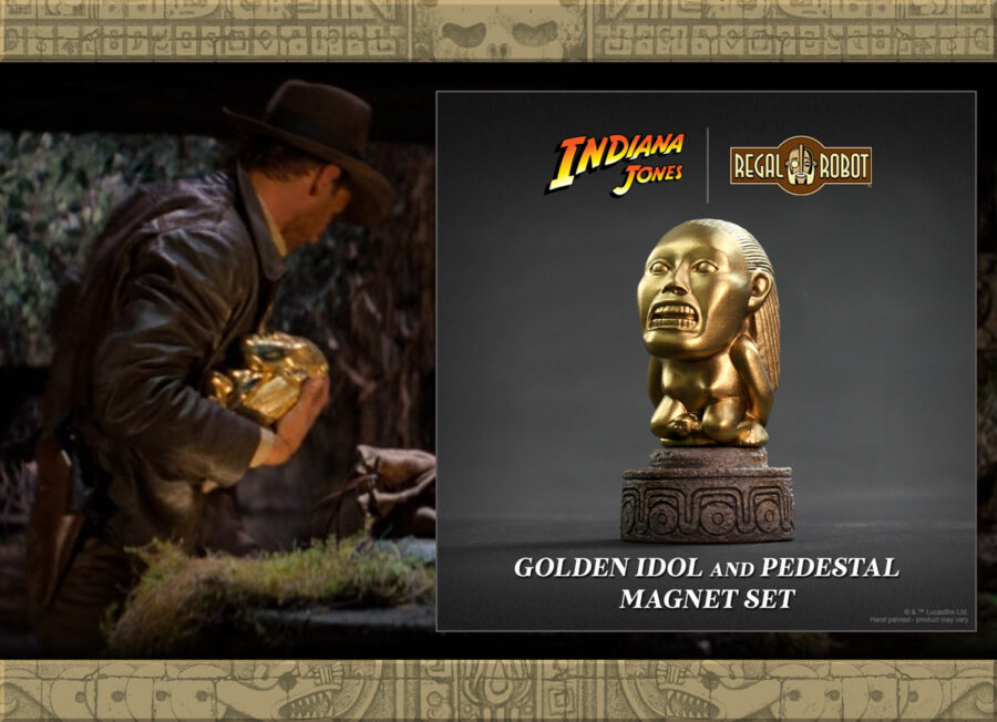 Golden Idol and Pedestal Magnet Set - Regal Robot